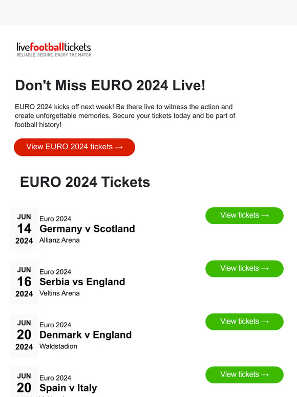 Live Football Tickets: Hey, be there at EURO 2024! | Milled