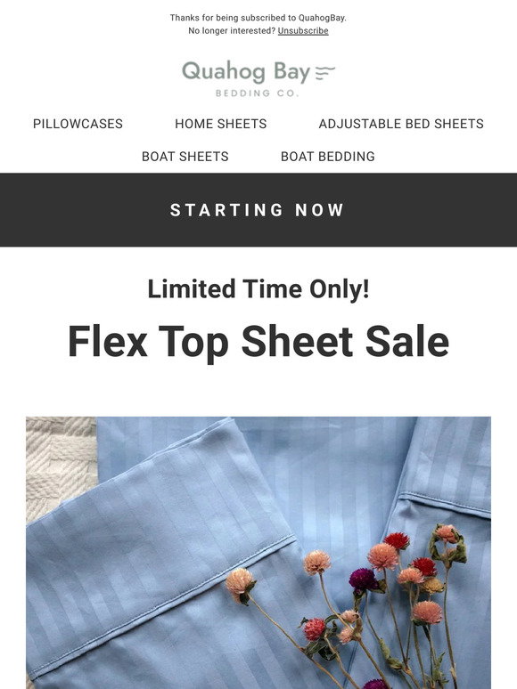 Quahog Bay Bedding: Lucky You! ☘️ SAVE $20 on FLEX Top Sheets! | Milled