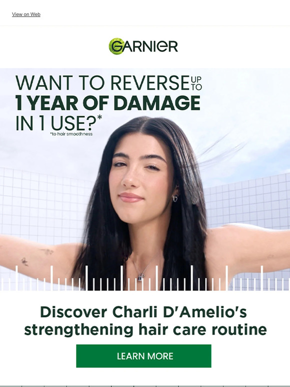 Garnier: Charli D'Amelio's hair repair secret | Milled