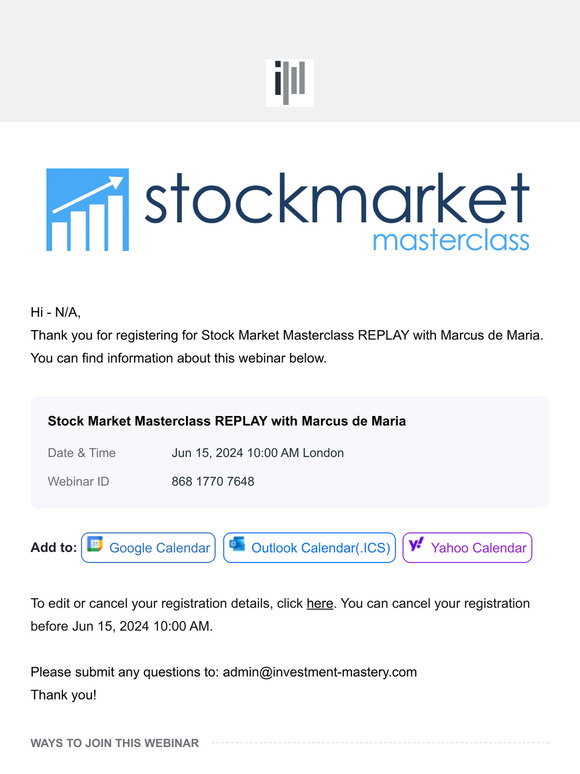 Investment Mastery: Stock Market Masterclass REPLAY with Marcus de ...