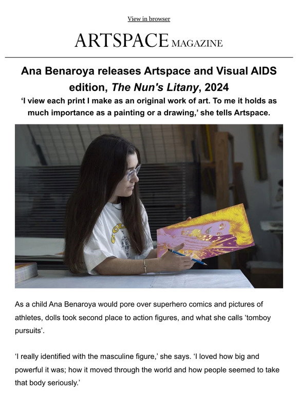 Artspace: Ana Benaroya releases Artspace and Visual AIDS edition, The ...