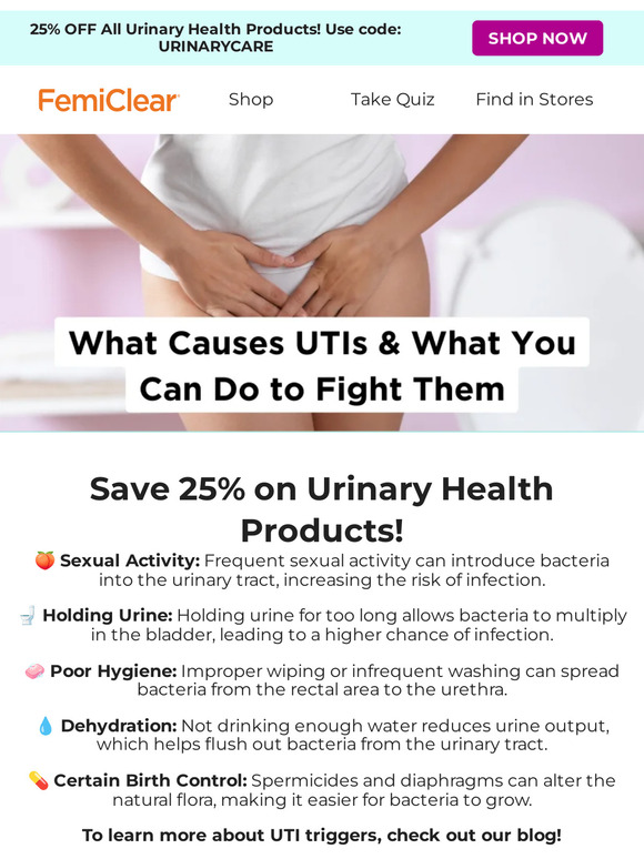 FemiClear: Say 👋Goodbye to UTIs & Save 25% | Milled