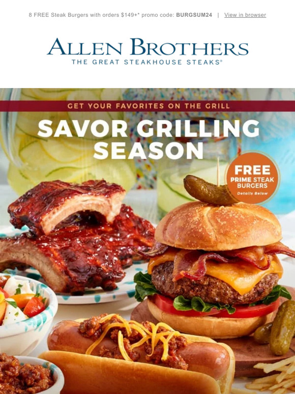 Allen Brothers: Summer Grillables & Free Steak Burgers! | Milled