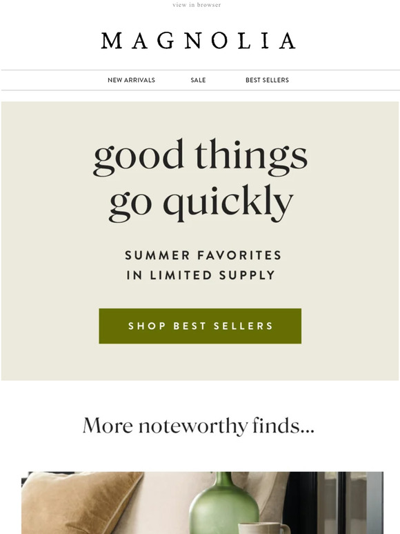 Magnolia Email Newsletters: Shop Sales, Discounts, and Coupon Codes