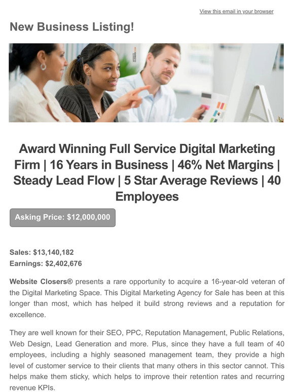 Website Closers: New Deal Alert: Award Winning Full Service Digital ...