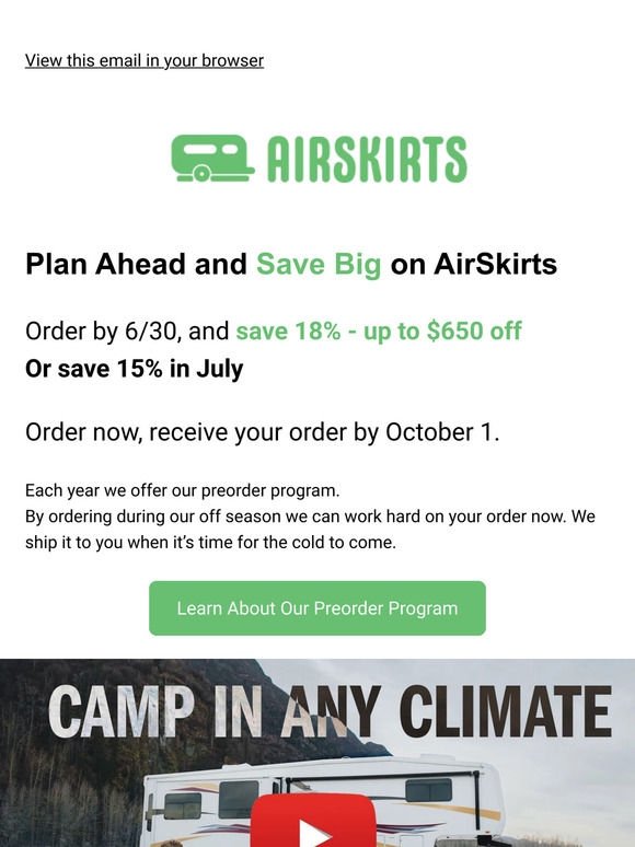AirSkirts: Early Birds 🐦 Save 18% on AirSkirts Preorders in June | Milled