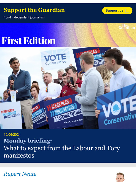 The Guardian: Party promises | First Edition from the Guardian | Milled