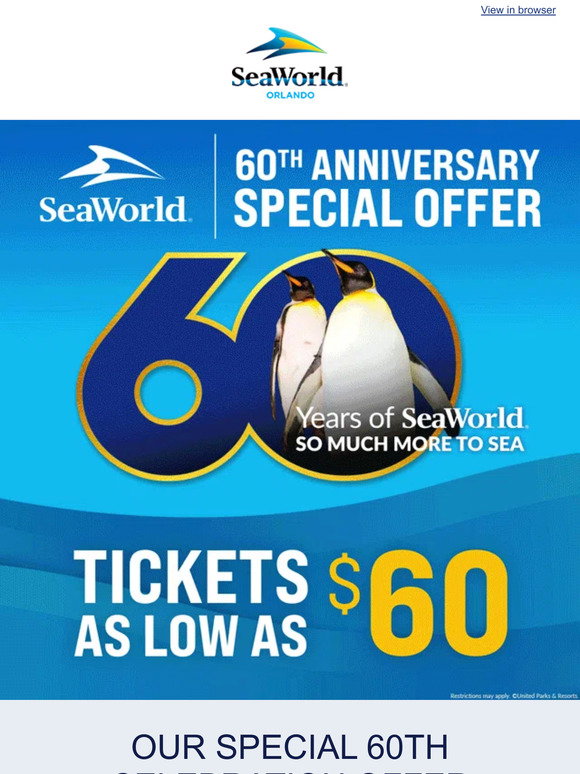 SeaWorld Parks: You Heard Right! Tickets as Low as $60 for a Limited ...