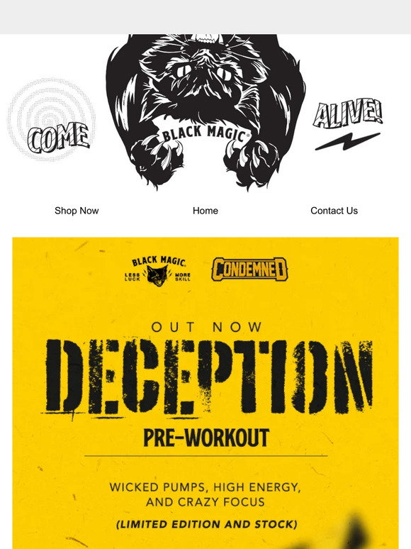 Black Magic Supply: 🚨 NOW AVAILABLE: DECEPTION PRE-WORKOUT! | Milled