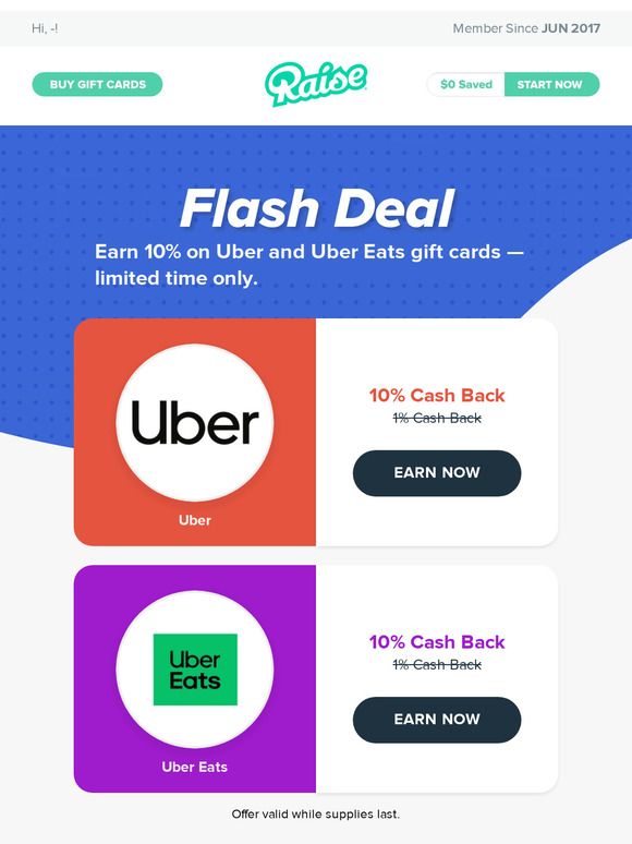 Raise: Going Fast! Uber & Uber Eats at 10% | Milled