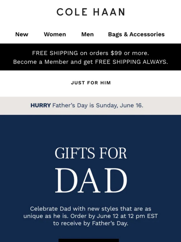 Cole Haan: Shop Father's Day gifts & new straw styles | Milled