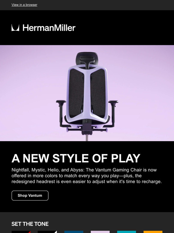 Herman Miller: 4 new colors for Vantum | Milled