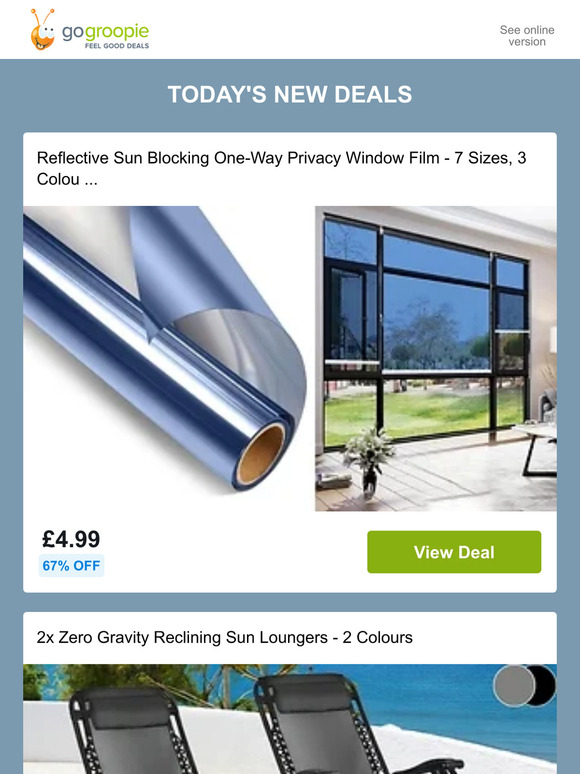 Go Groopie: One-Way Privacy Window Film £4.99 | 2 x Zero Gravity ...