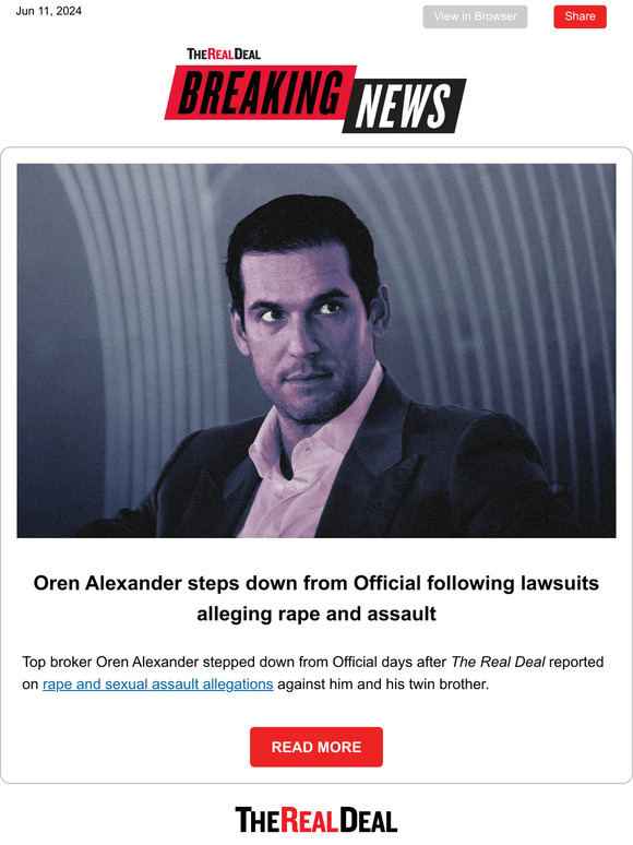 The Real Deal: Oren Alexander steps down from Official after rape ...