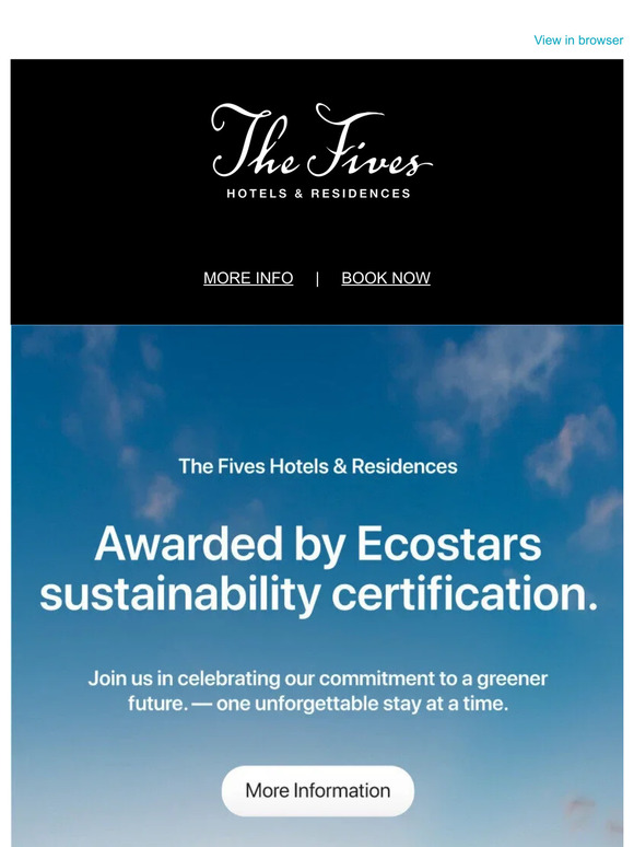 The Fives Hotels: The Fives Hotels & Residences earns the prestigious EcoStars certification ...
