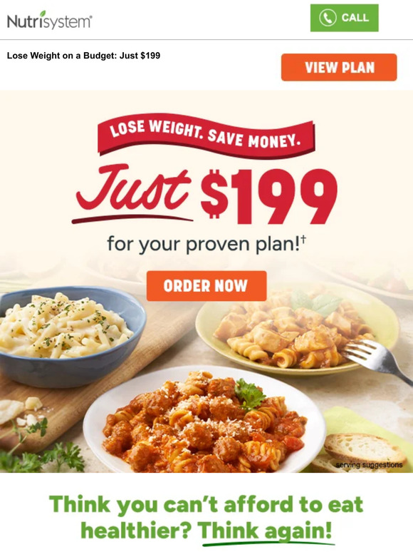 Nutrisystem: Our most affordable plan is now $199 for a limited time ...