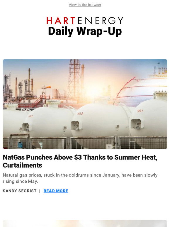 Hart Energy: Daily Wrap-Up: NatGas Punches Above $3 Thanks to Heat ...
