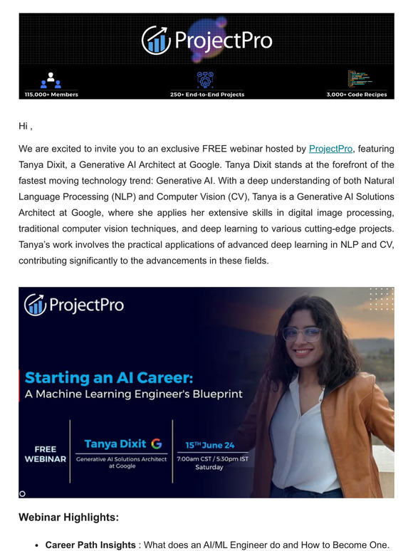 ProjectPro: Last Chance to Discover Insights from Google’s GenAI Architect – Don’t Miss Out ...