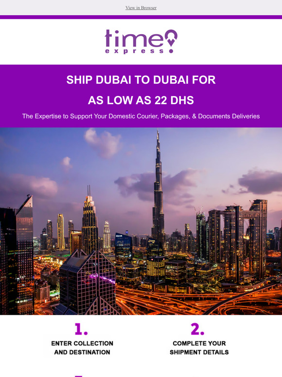 Time Express: Ship Dubai to Dubai as low as AED 22 | Milled
