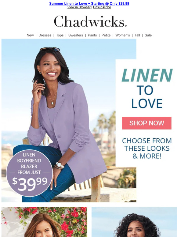 Chadwicks: Summer is the Time to Live in Linen ~ Shop Now | Milled