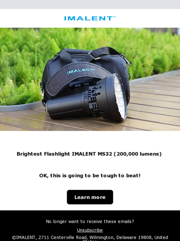 IMALENT: Brightest Flashlight IMALENT MS32 (200,000 lumens) | Milled