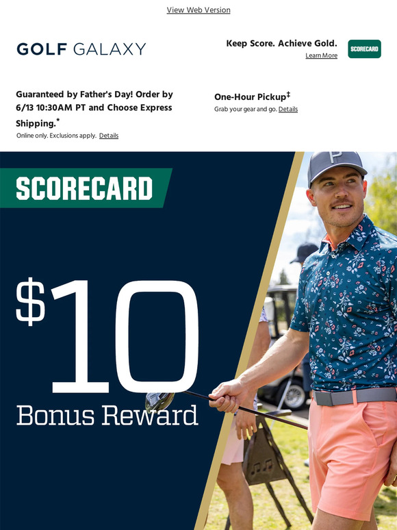 Golf Galaxy: ScoreCard exclusive: Get a $10 Bonus Reward! | Milled