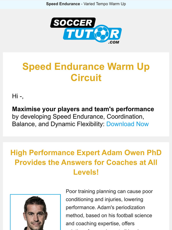SoccerTutor: Speed Endurance Warm Up Circuit ⚽ | Milled