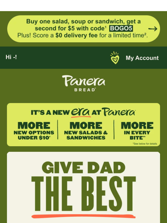 Panera Bread: FREE $5 bonus card? Dad would be proud. | Milled