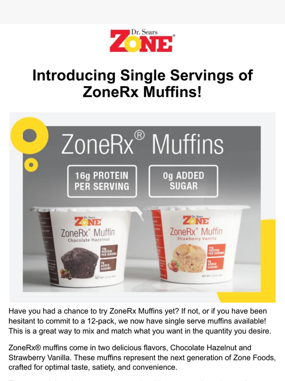 Zone Diet: Introducing ZoneRx Muffins: Now Available as Single Servings ...