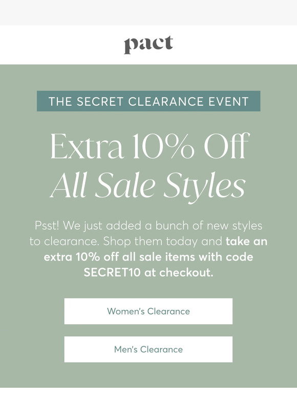PACT Apparel: Take an Extra 10% Off Clearance. | Milled