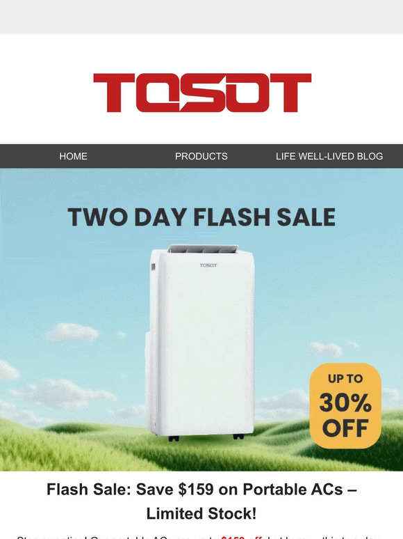 TOSOT: Limited Time & Stock ⚡ Up to $159 Off Portable ACs! | Milled