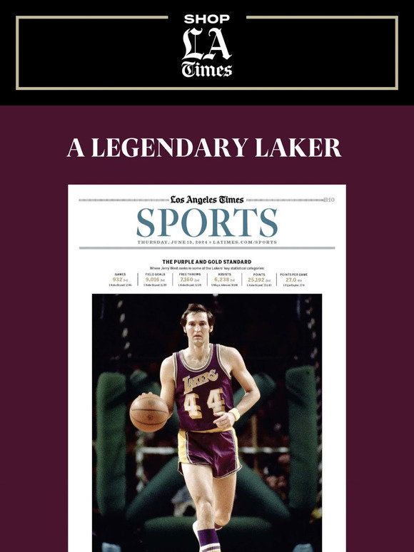 Los Angeles Times: Commemorate a legendary Laker ﻿🏀 | Milled