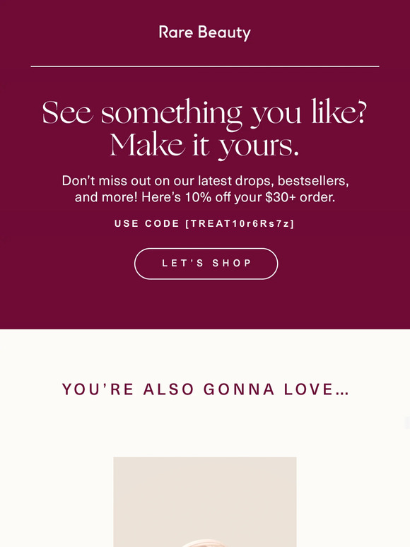 Rare Beauty: Our treat 💖 10% off your $30+ order | Milled