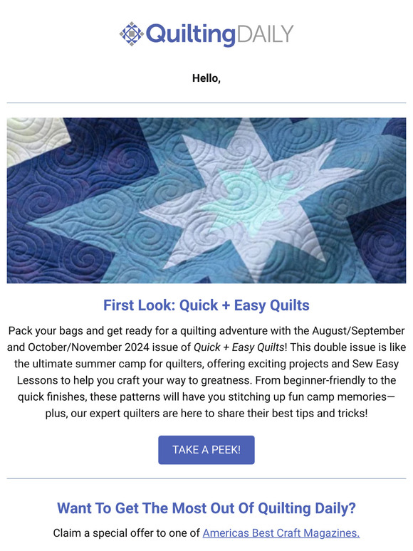 Fons And Porter: First Look at the New Quick+Easy Quilts | Milled