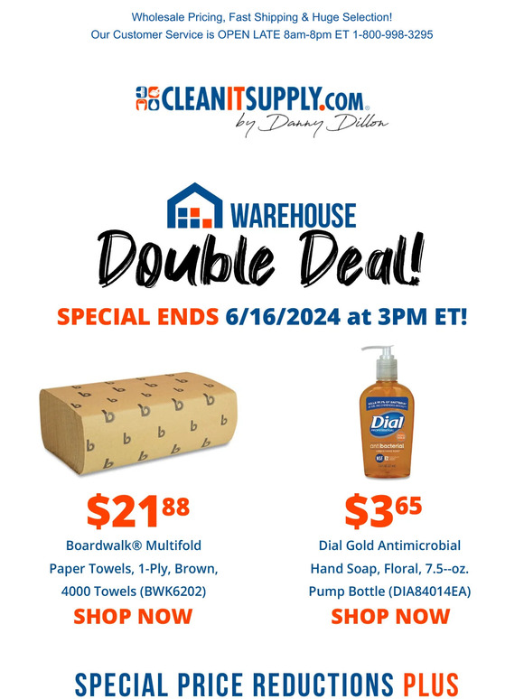 CleanItSupply: Double Special: Multifold Paper Towels & Dial Soap | Milled