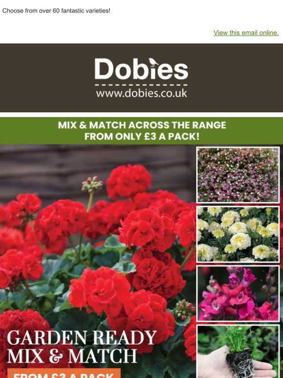 Dobies: 15 Garden Ready Plants FROM £3 A Pack! Mix & Match Special | Milled