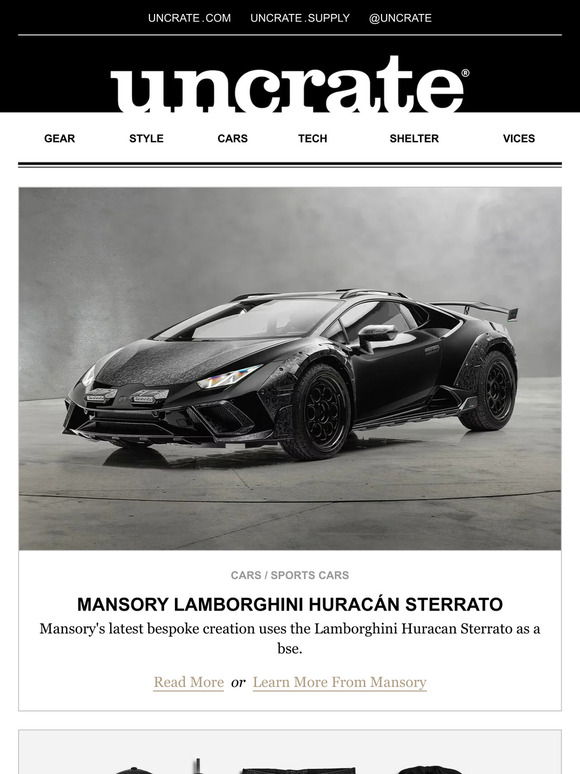 Uncrate: Mansory Lamborghini Huracán Sterrato & more | Milled