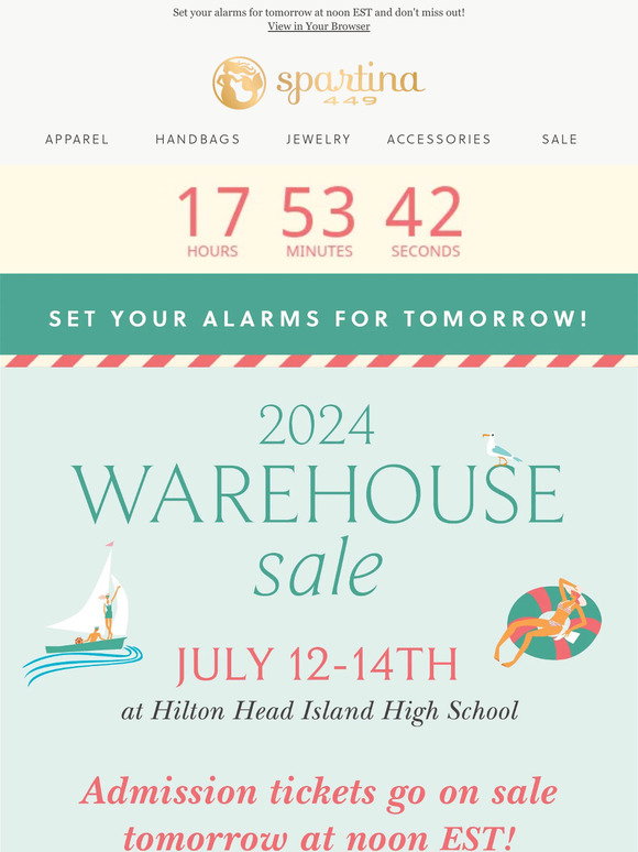 Spartina 449: Warehouse Sale Tickets Go On Sale Tomorrow! | Milled