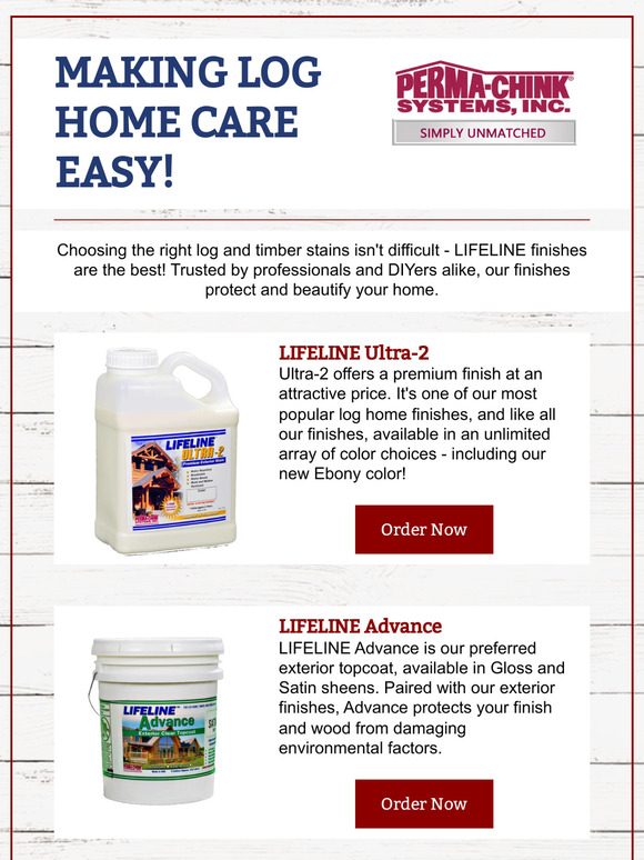 Perma-Chink Systems: LIFELINE Ultra-2 and Advance - The Perfect Pairing ...