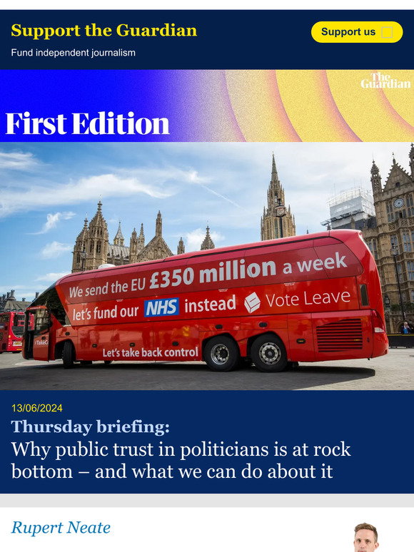 The Guardian: How trust in politics died | First Edition from the ...