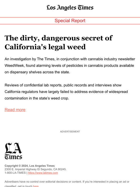 Los Angeles Times: The dirty secret of California's legal weed | Milled