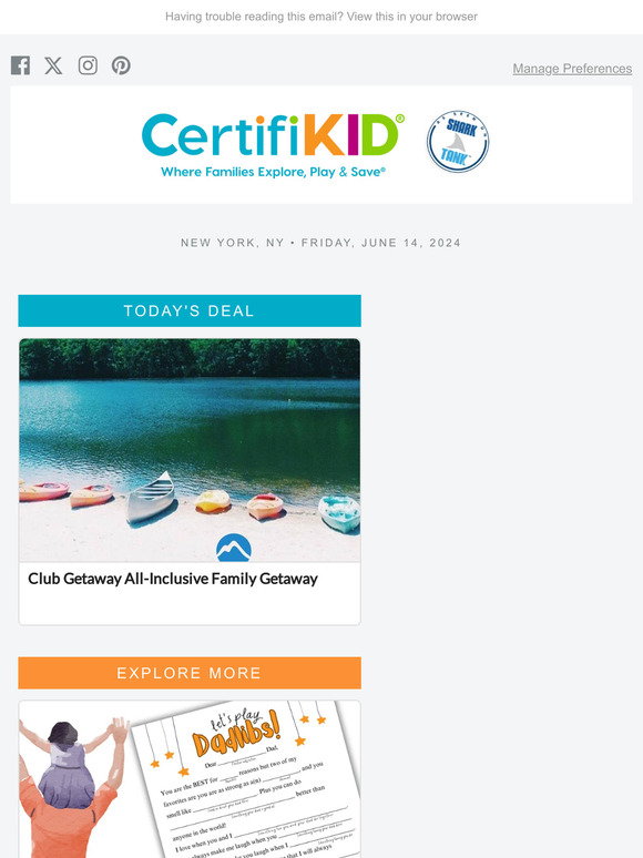 CertifiKID: Family Camp at Club Getaway (Everything's Included!) | Milled