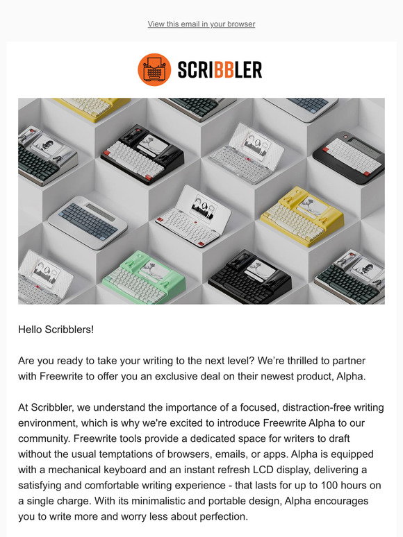 Scribbler: Fuel Your Writing Journey with Freewrite & Scribbler! | Milled