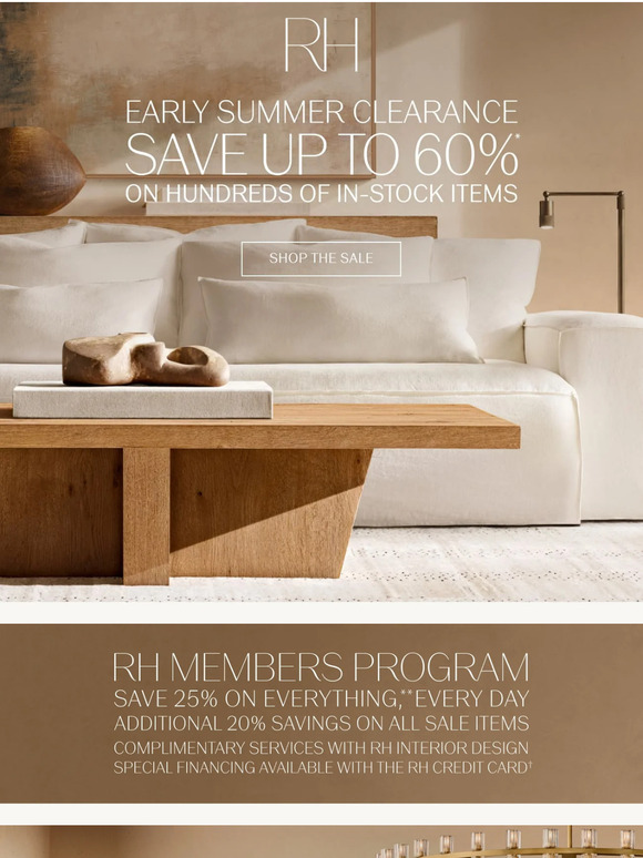 Restoration Hardware Email Newsletters: Shop Sales, Discounts, and ...