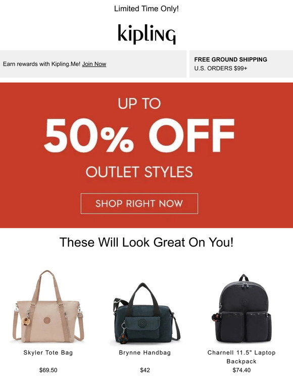 Kipling: Open For Up to 50% Off! | Milled