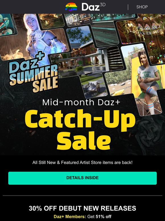 DAZ 3D: Mid-Month Daz+ Catch-Up Sale | Milled