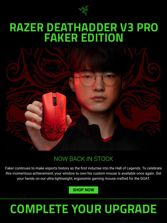 Razer: Back in Stock: Razer DeathAdder V3 Pro Faker Edition | Milled