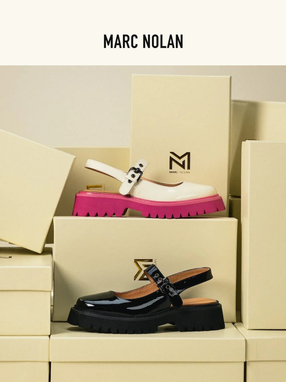 Marc Nolan: NEW Luna Mary Jane Lug Slingbacks | Milled