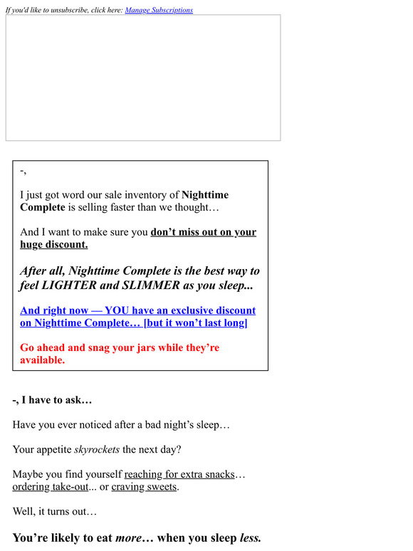 Activated You: An update on your Nighttime Complete discount | Milled