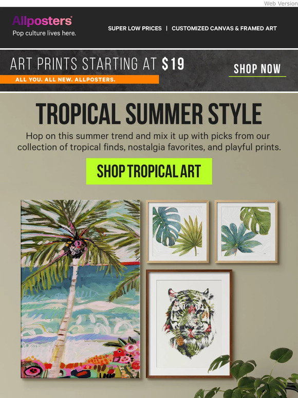 AllPosters: 🌊Tropical summer art wave | Milled
